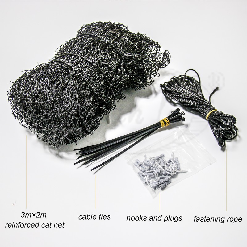 3m×2m Cat Protection Net Resistant Black